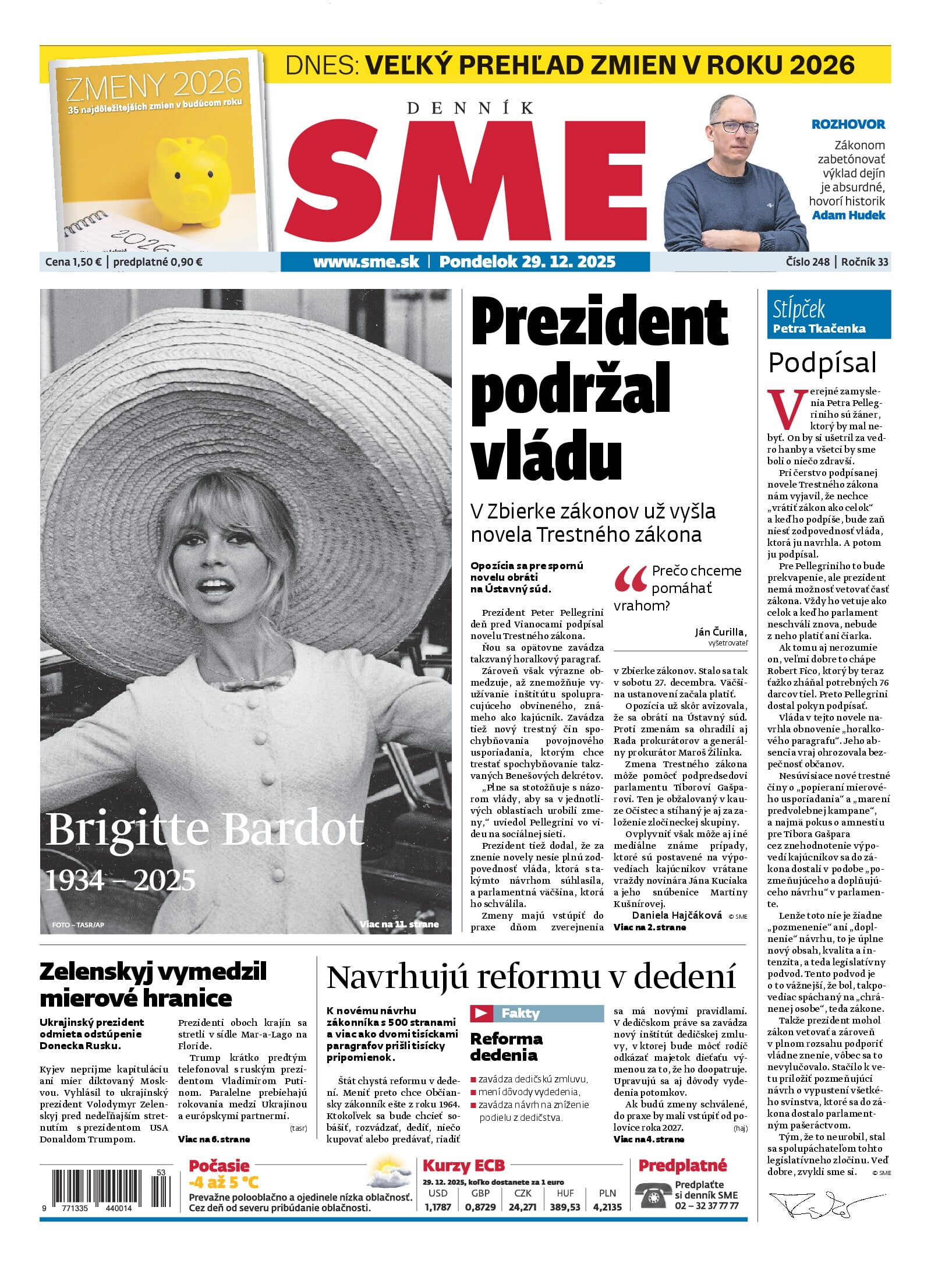 Denník SME z 29. 12. 2025 | Denník SME