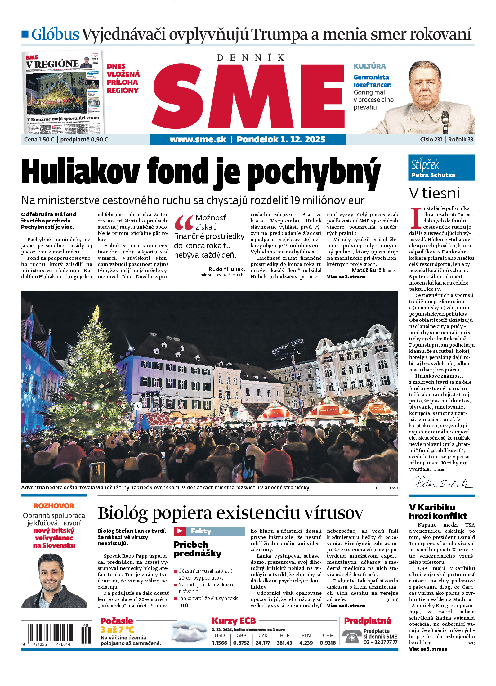 Denník SME z 1. 12. 2025 | Denník SME