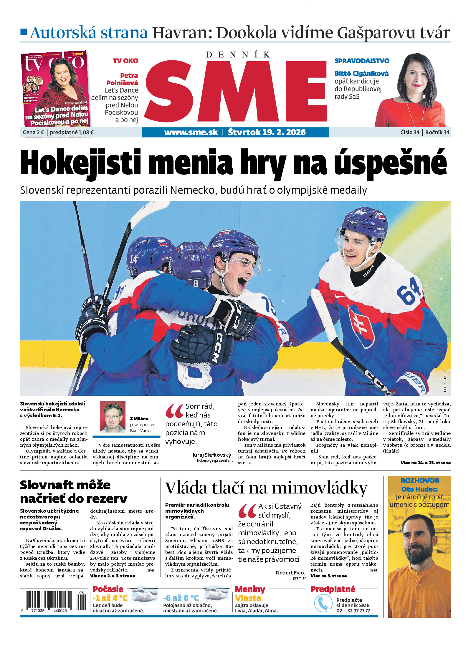 Denník SME z 19. 2. 2026 | Denník SME
