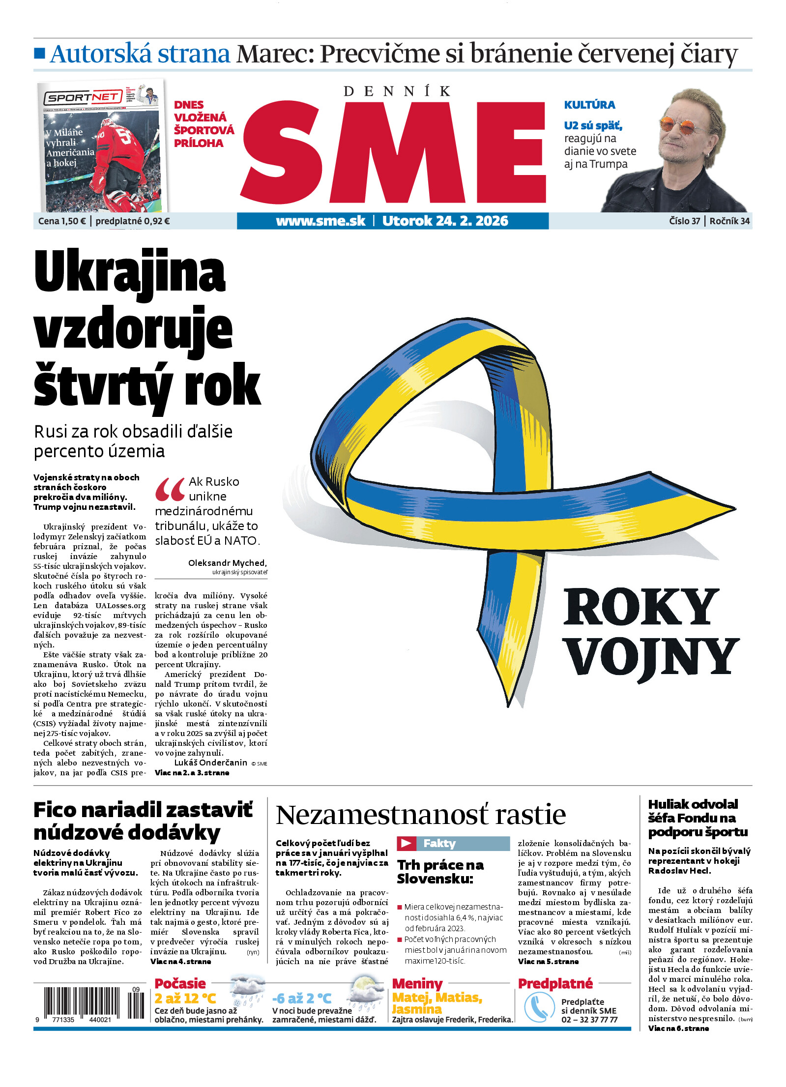 Denník SME z 24. 2. 2026 | Denník SME