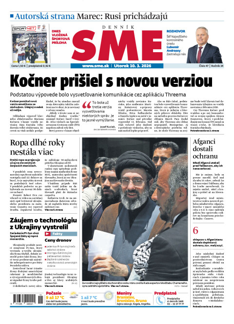 Denník SME z 5. 3. 2026 | Denník SME
