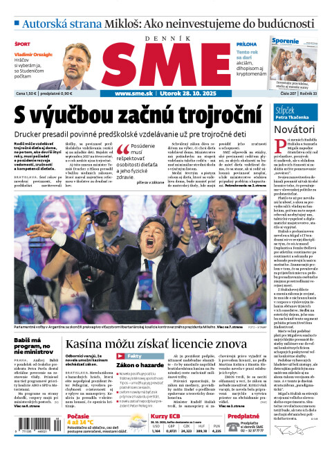 Denník SME z 28. 10. 2025 | Denník SME