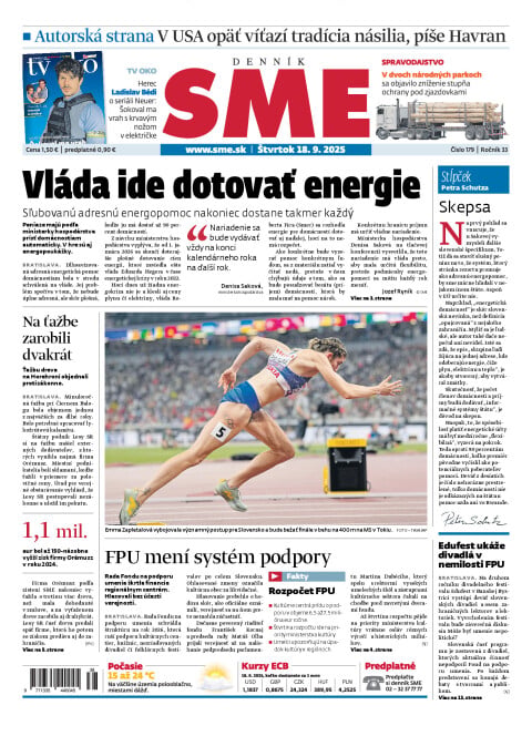 Denník SME z 18. 9. 2025 | Denník SME