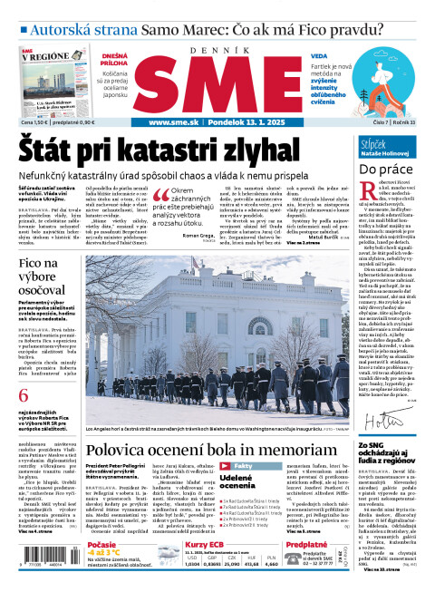 Denník SME z 13. 1. 2025 | Denník SME