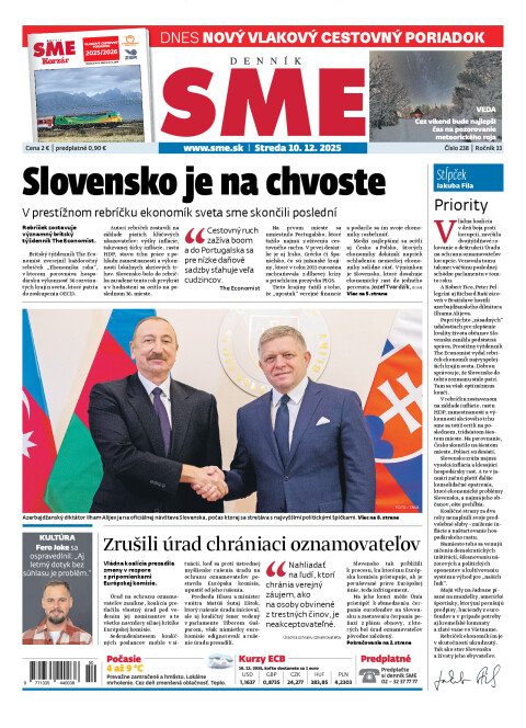Denník SME z 10. 12. 2025 | Denník SME