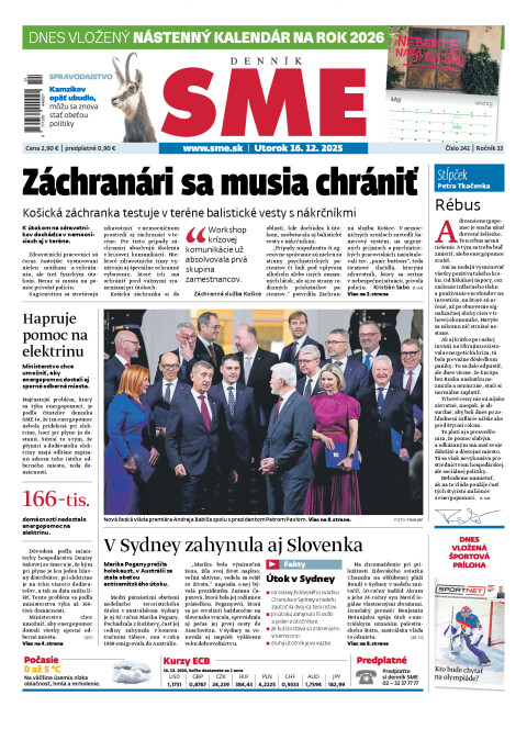 Denník SME z 16. 12. 2025 | Denník SME