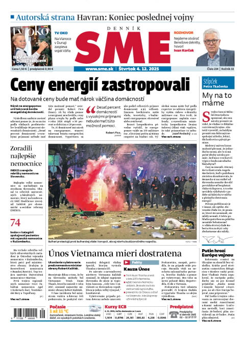 Denník SME z 4. 12. 2025 | Denník SME