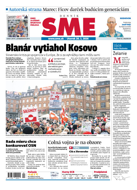 Denník SME z 26. 1. 2026 | Denník SME