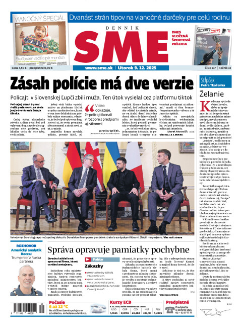 Denník SME z 9. 12. 2025 | Denník SME