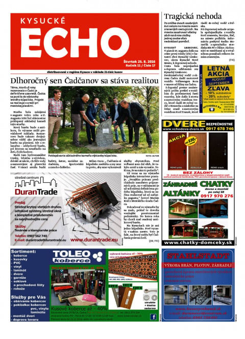 Kysucké ECHO z 11. 8. - 17. 8. | Echo SME