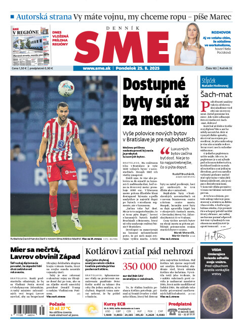 Denník SME z 25. 8. 2025 | Denník SME