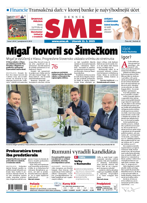 Denník SME z 11. 3. 2025 | Denník SME