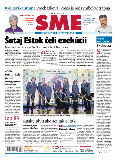 Denník SME z 14. 11. 2025 | Denník SME