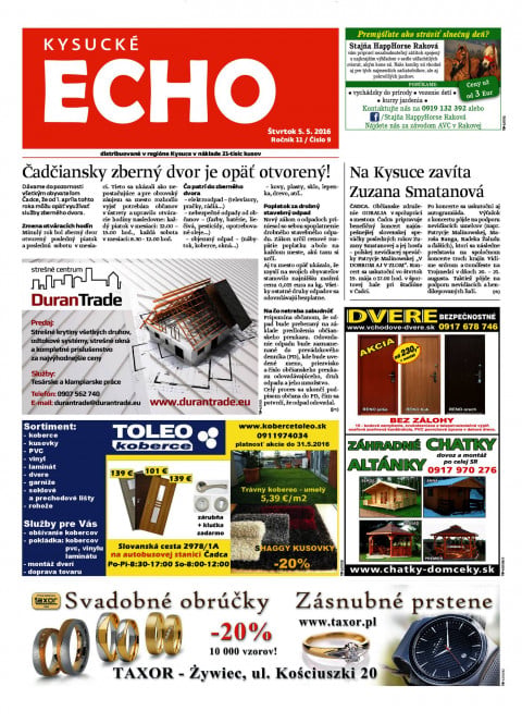 Kysucké ECHO z 5. 5. - 11. 5. | Echo SME