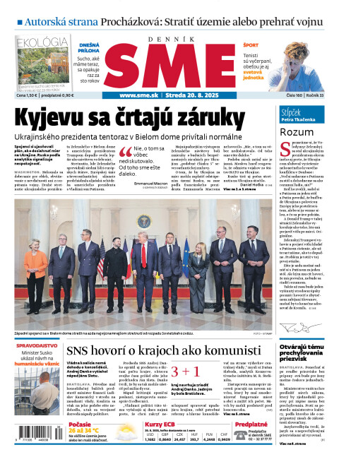 Denník SME z 20. 8. 2025 | Denník SME